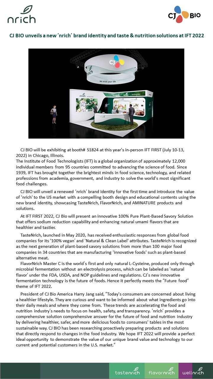 CJ BIO in IFT FIRST 2022